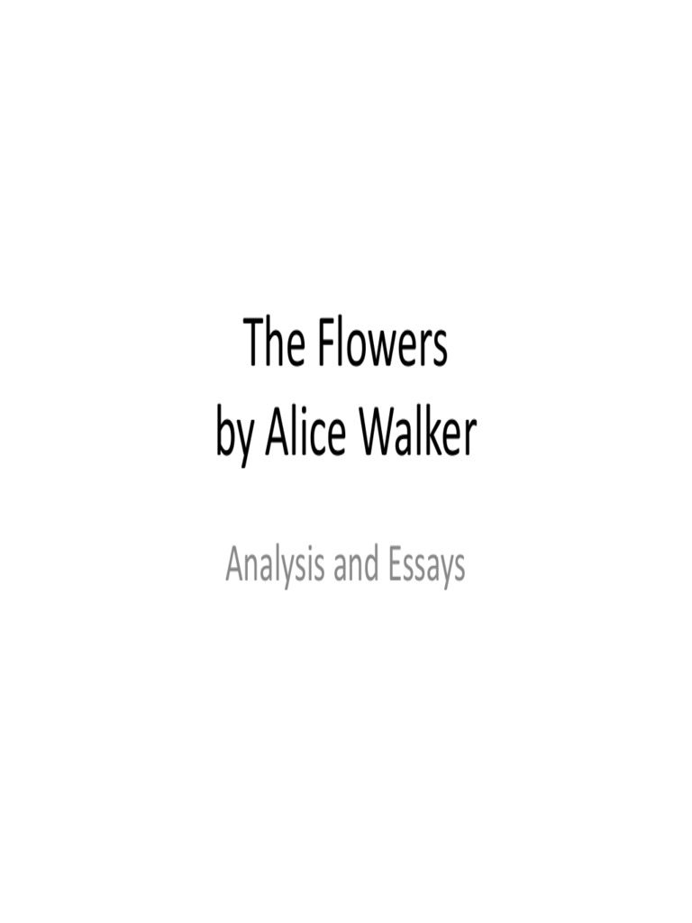 The Flowers | PDF | Narrative | Essays