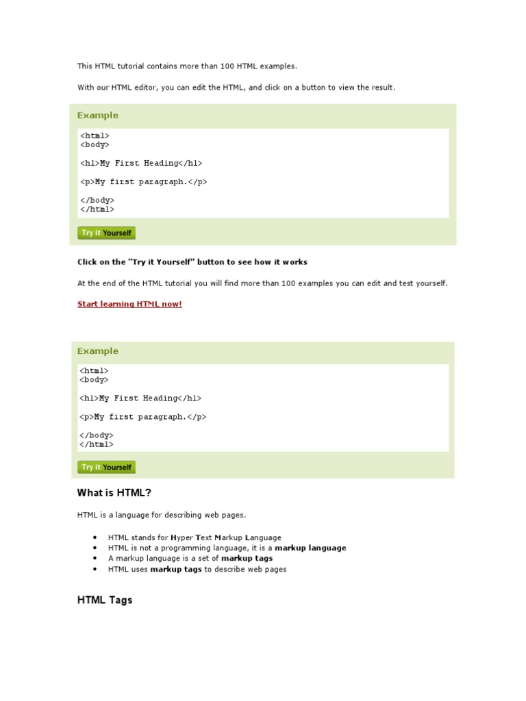 HTML Course | Download Free PDF | Html Element | Html