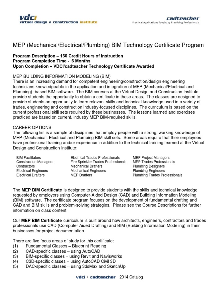 Vdci Mep Bim Certificate | Download Free PDF | Building Information ...