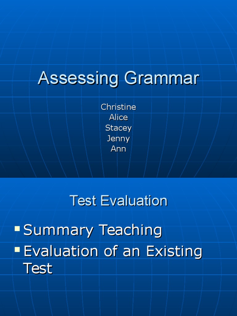 Assessing Grammar | PDF | Educational Assessment | Test Of English As A ...