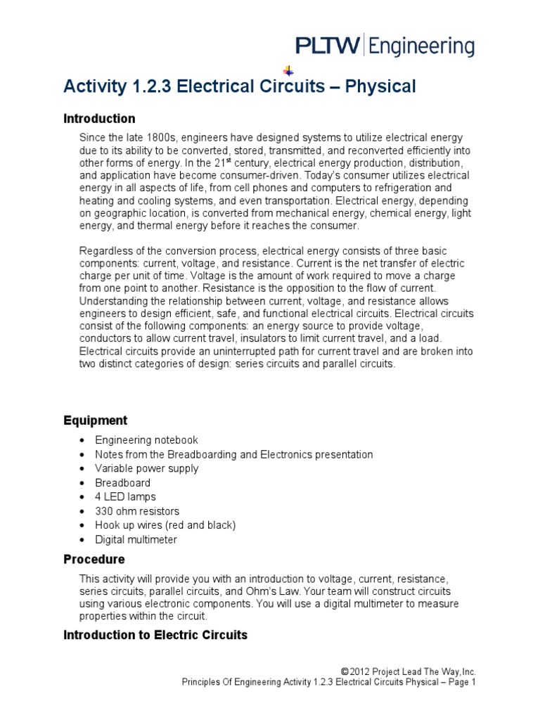 1 2 3 A Phy Electricalcircuits | PDF | Electric Current | Electrical Network