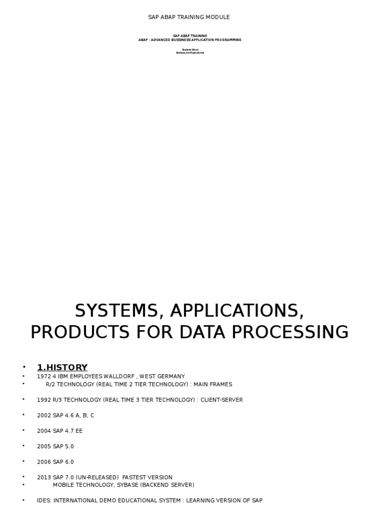 Sap Abap Training Module | PDF | Subroutine | Control Flow Sap Abap Training Module | PDF | Subroutine | Control Flow