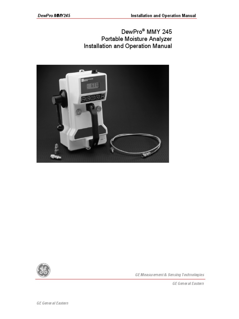 Dewpro Mmy245 - Analizador Portable de Humedad Instalacion y Operacion ...