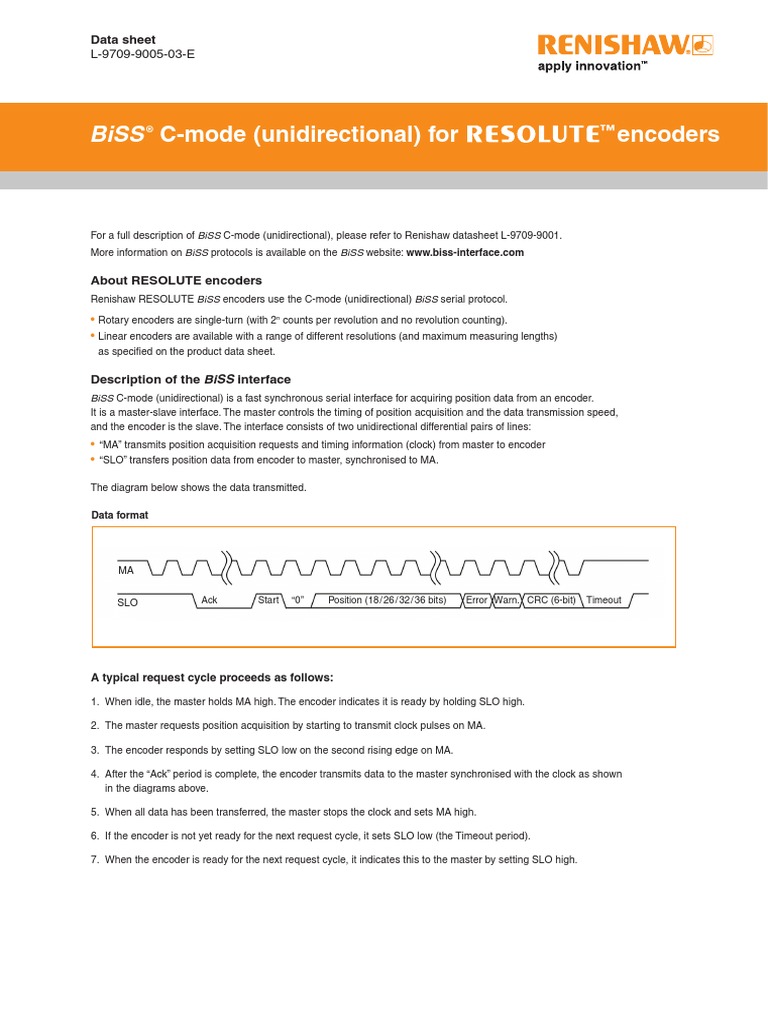 C-Mode (Unidirectional) For Encoders: Data Sheet | PDF | Data ...