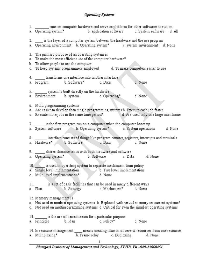 Operating Systems | PDF | Process (Computing) | Scheduling (Computing)
