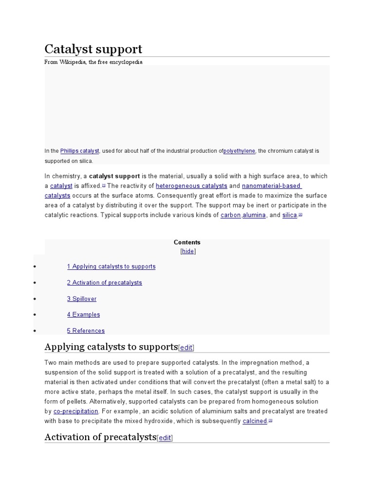 Catalyst Support: Applying Catalysts To Supports | PDF | Catalysis ...