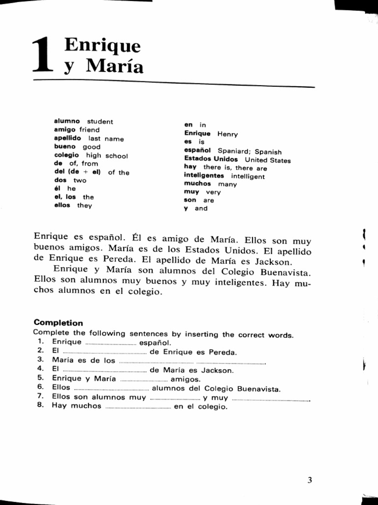 Spanish Classes Easy Spanish Reader - Section 1 | PDF