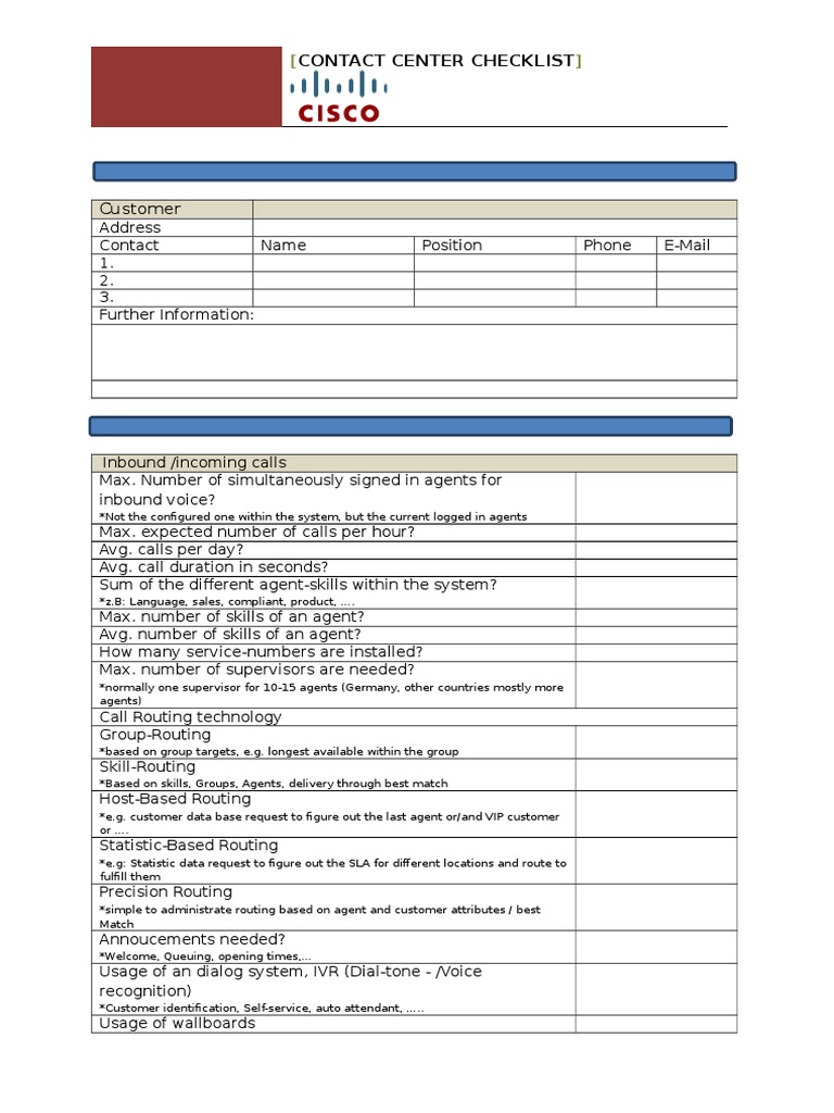 Contact Center Questionnaire | PDF | Call Centre | Computing