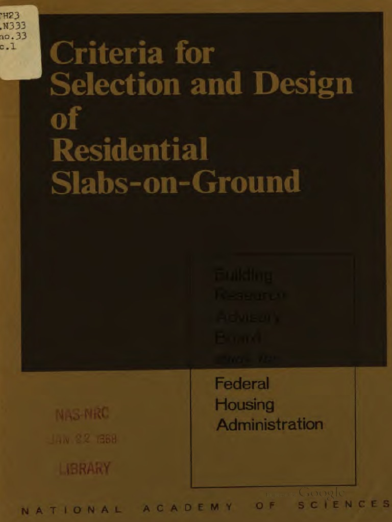 BRAB (1968) Criteria For Selection and Design of Residential Slabs-On ...