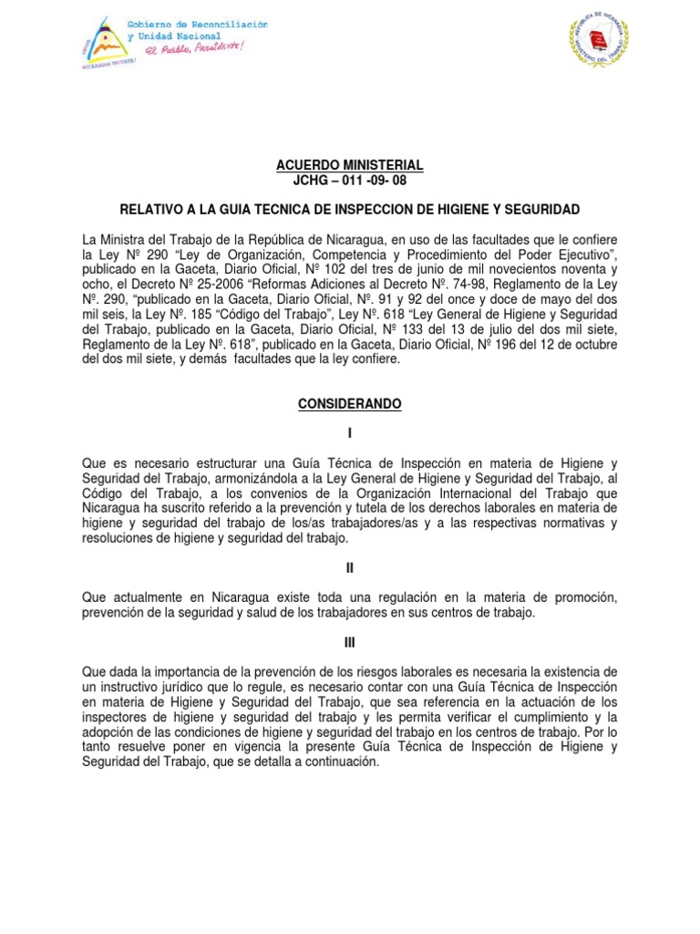 Guía Técnica de Inspección MITRAB | PDF | Derecho laboral | Factores ...