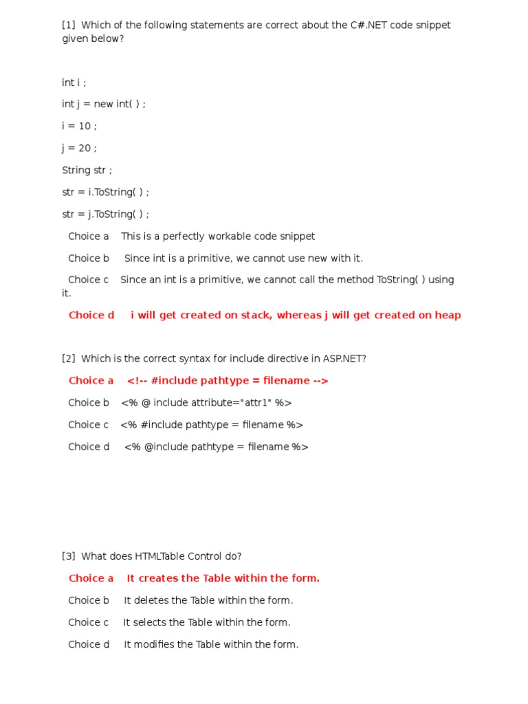 C# and ASP.NET Concepts: Multiple Choice Questions on OOPs, XML ...