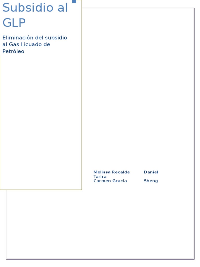 Subsidios Al GLP | PDF | Petróleo | Ecuador