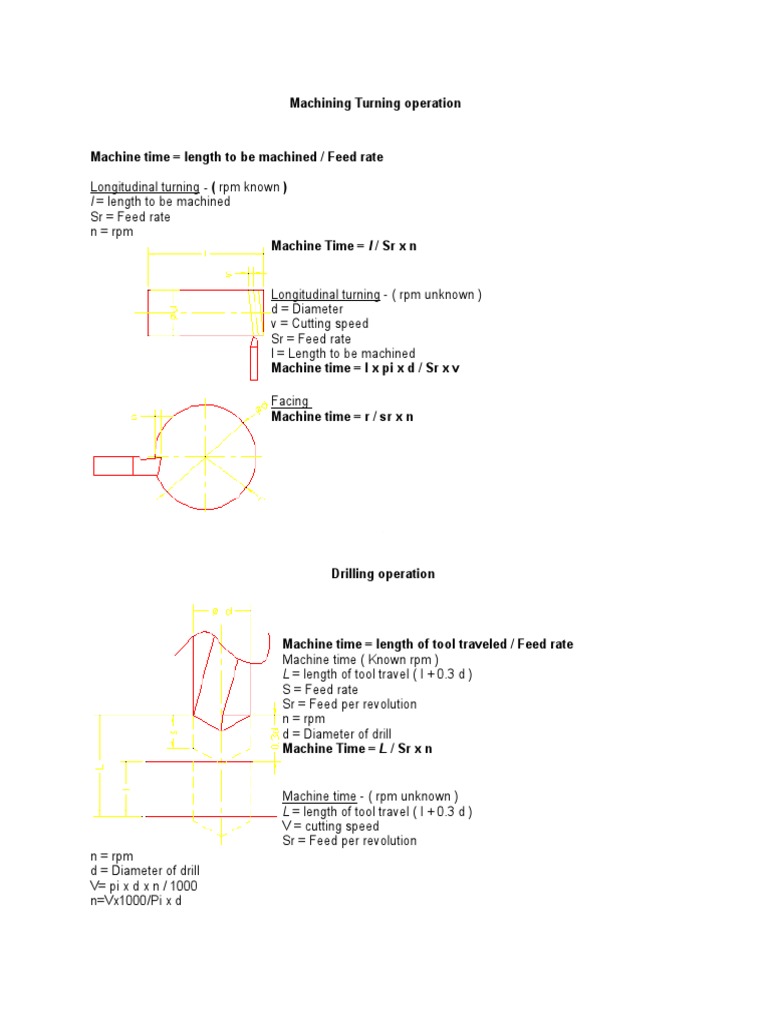 Turning Machining Time Calculations | PDF