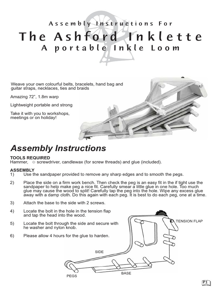The Ashford Inklette: A Portable Inkle Loom | PDF | Weaving | Loom
