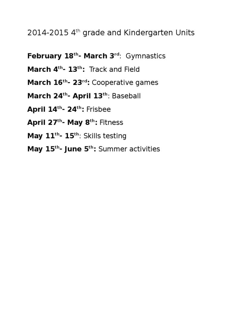 Year Schedule | PDF