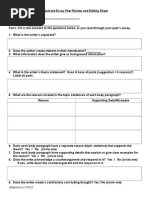 Peer Editing Worksheet | PDF