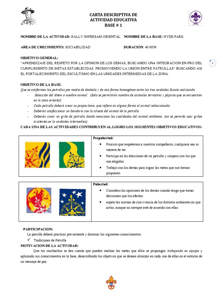 Ejemplo de Formato para Actividades Scout | PDF | Exploración | Ocio