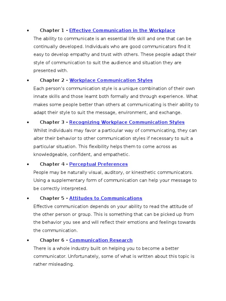 Chapter 1 - Effective Communication in An Organisation | PDF ...