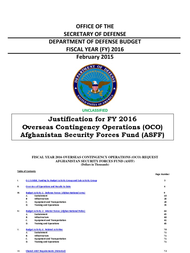 Office of The Secretary of Defense Department of Defense Budget Fiscal ...