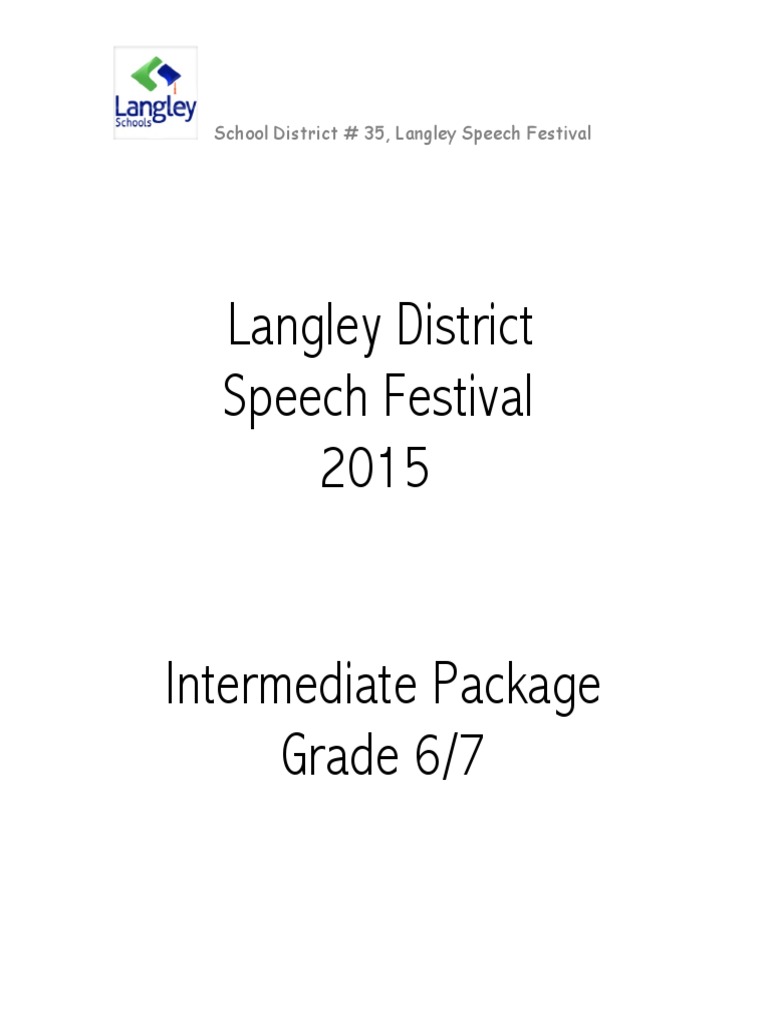 Grade 6 and 7 Speech Fest 2015 Package | PDF | Public Speaking | Speech