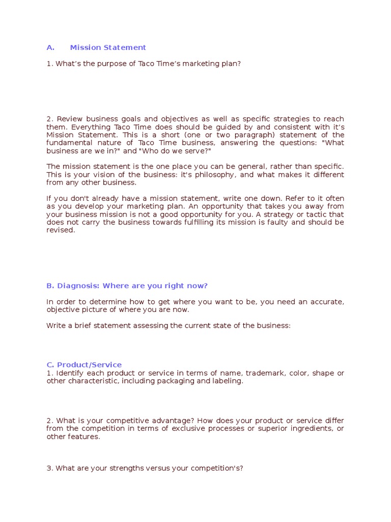 Questionnaire (Marketing Plan) | PDF | Advertising | Strategic Management