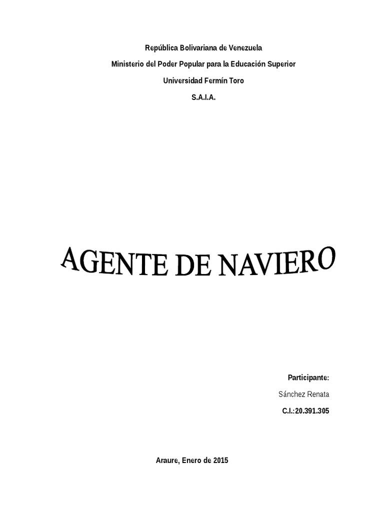 Agente Naviero - Venezuela | PDF | aduana | Venezuela