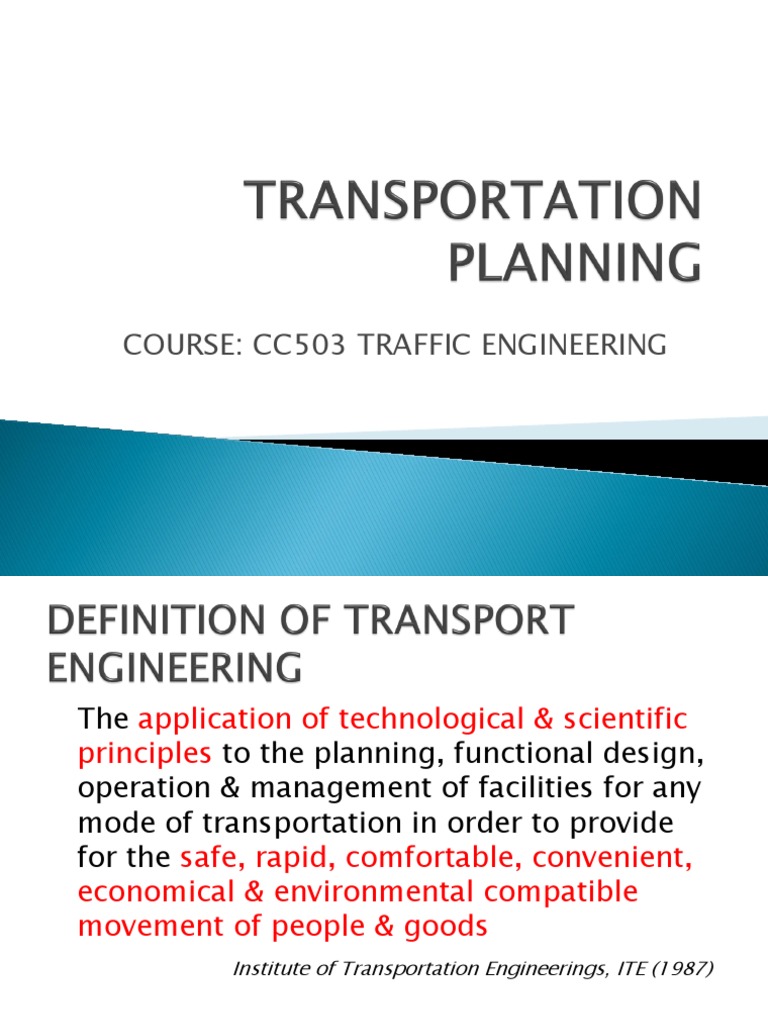 CC503 Traffic Engineering Course Overview | PDF | Transport | Speed