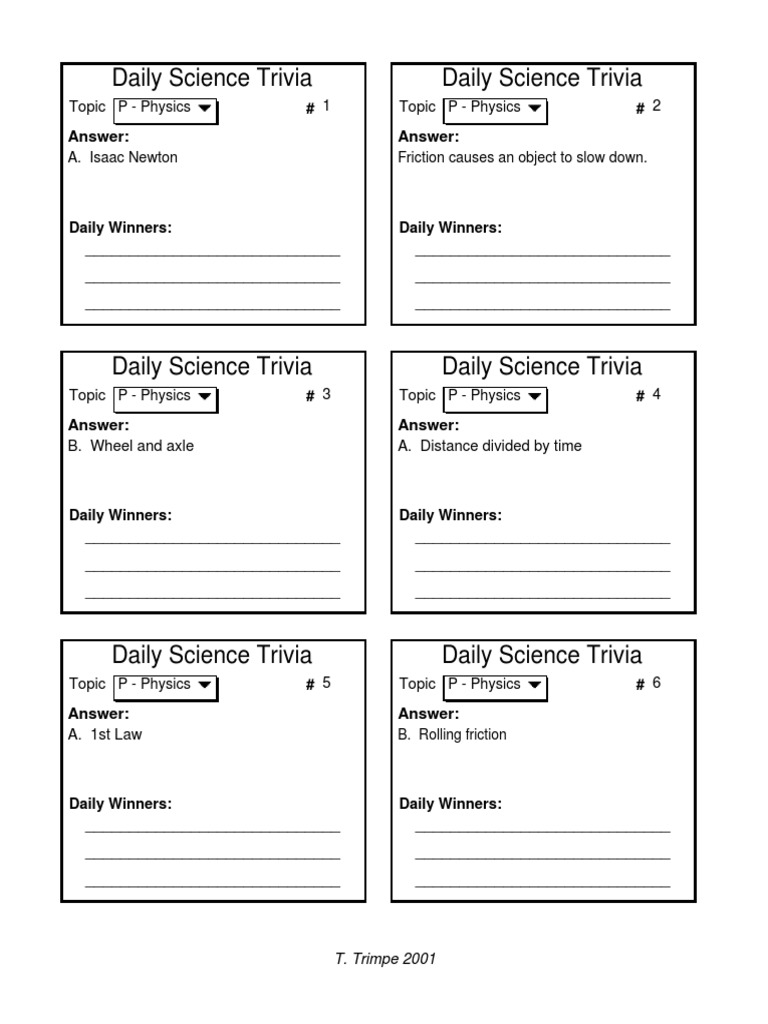 Trivia Answers | PDF