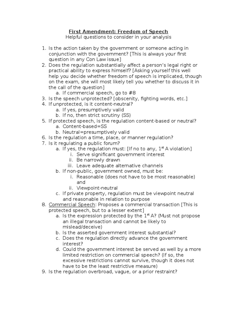 Free Speech Analysis | PDF