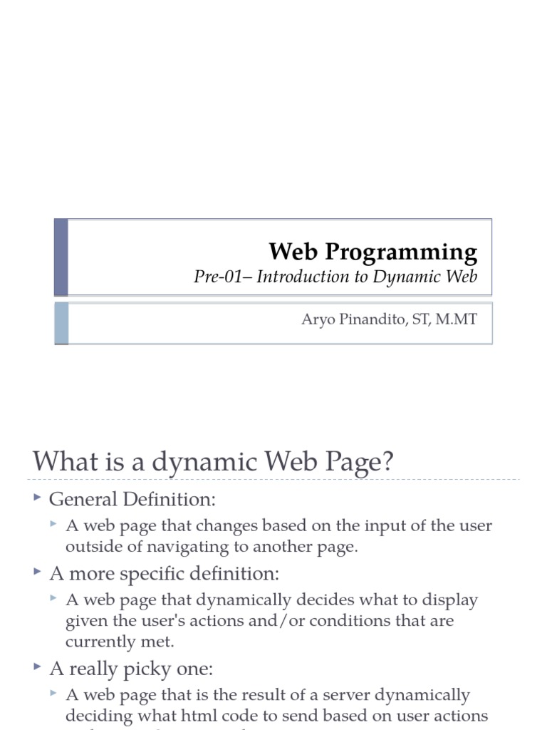 Understanding Dynamic Web Pages | PDF | Dynamic Web Page | Web Server