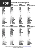 Fifth Grade Master Spelling Lists | PDF