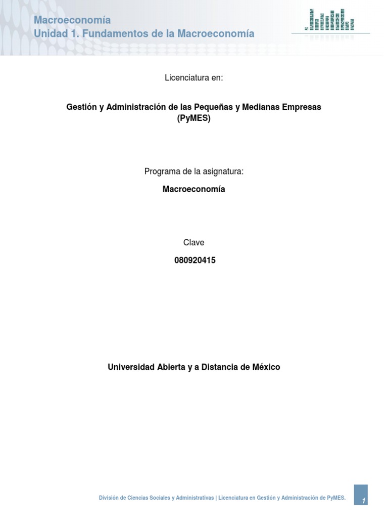 Unidad 1. Fundamentos de La Macroeconomia | PDF | Producto Interno Bruto | Macroeconómica