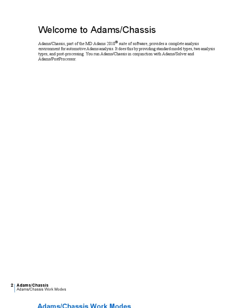 Using Adams/Chassis - MD Adams 2010 | PDF | Command Line Interface ...