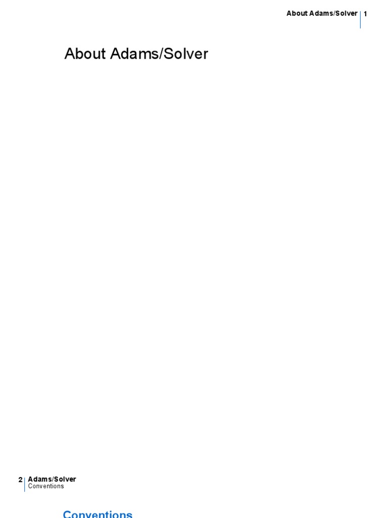 Using Adams/Solver - MD Adams 2010 | PDF | Parameter (Computer Programming) | Kinematics