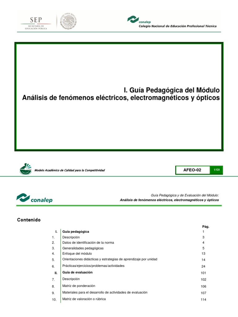 Guia Analisis Fenomenos Electricos Electromagneticos Opticos 02 | Ligero | Aprendizaje