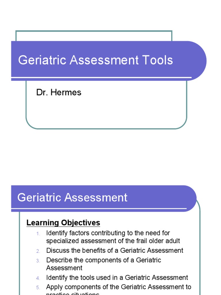 Geriatric Assessment Tools Overview | PDF | Geriatrics | Psychological ...