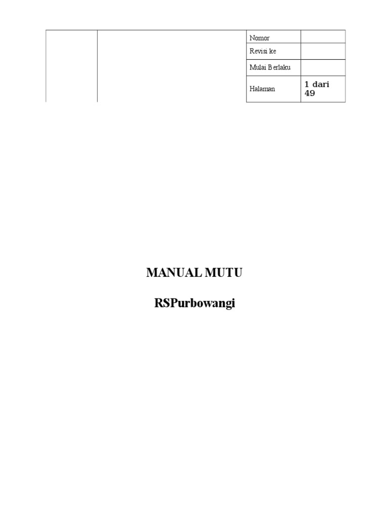 Contoh Manual Mutu | PDF