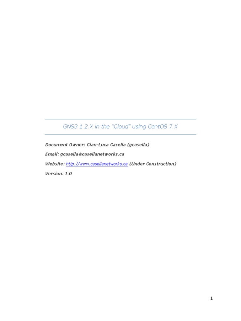 GNS3 On CentOS 7.X in The Cloud | Download Free PDF | Server (Computing) | Installation ...