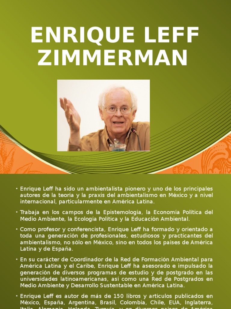 Enrique Leff: Pionero en Ecología Política | PDF | Ambientalismo ...