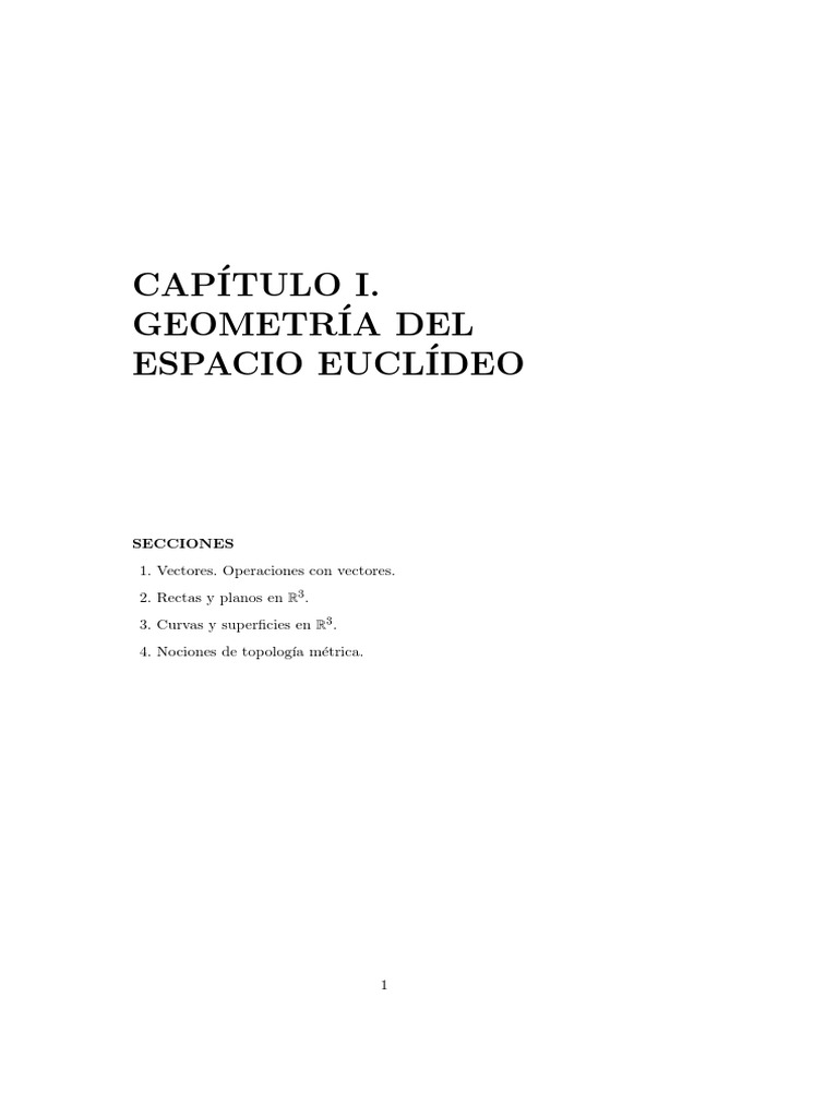 Capítulo I Geometría Del Espacio Euclídeo Pdf Pdf Línea Geometría