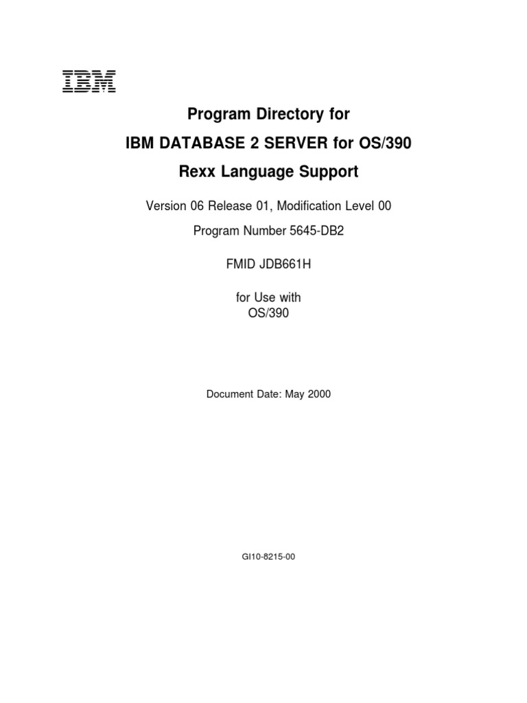 DB2 REXX Language Support PDF | Download Free PDF | Library (Computing) | Ibm Db2