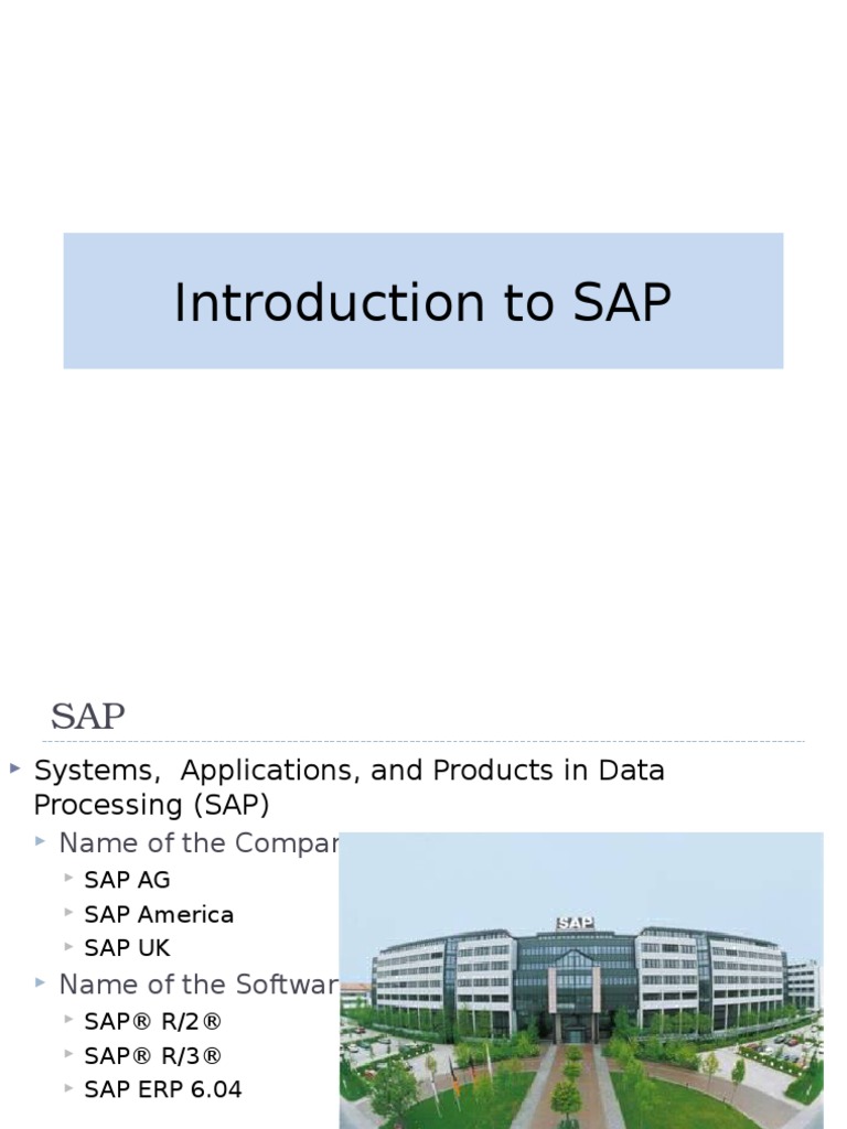Intro To SAP | PDF | Sap Se | Graphical User Interfaces
