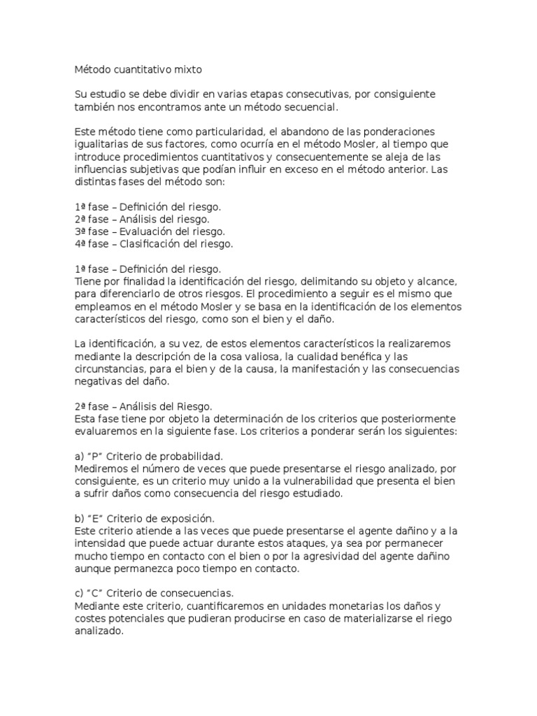 Método Cuantitativo Mixto | PDF | Riesgo | Probabilidad