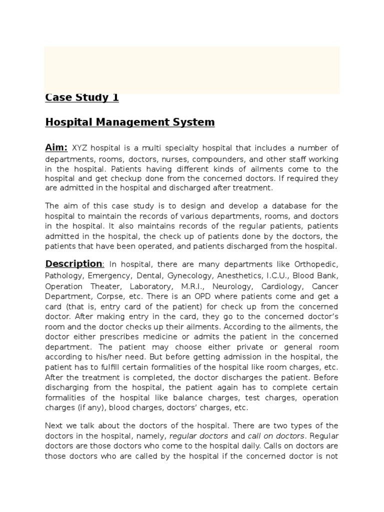 DBMS Case Studies CSE IVSem | PDF | Ticket (Admission) | Patient DBMS Case Studies CSE IVSem | PDF | Ticket (Admission) | Patient
