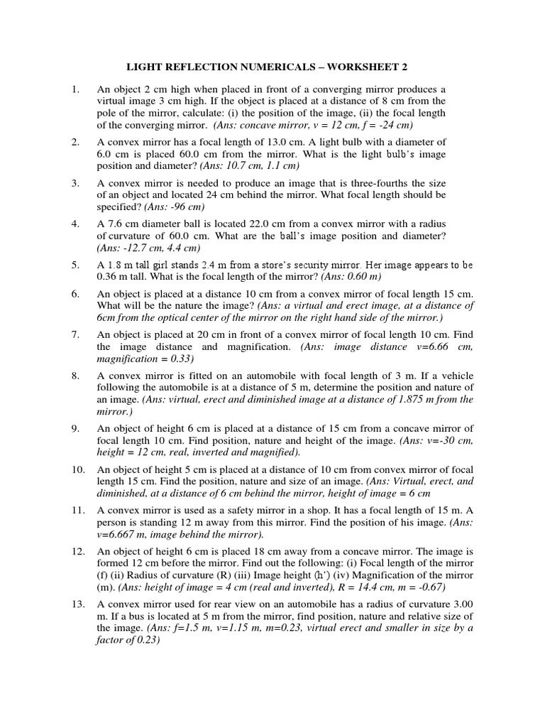 Light Reflection Numericals - Part 2 | Lens (Optics) | Equipment