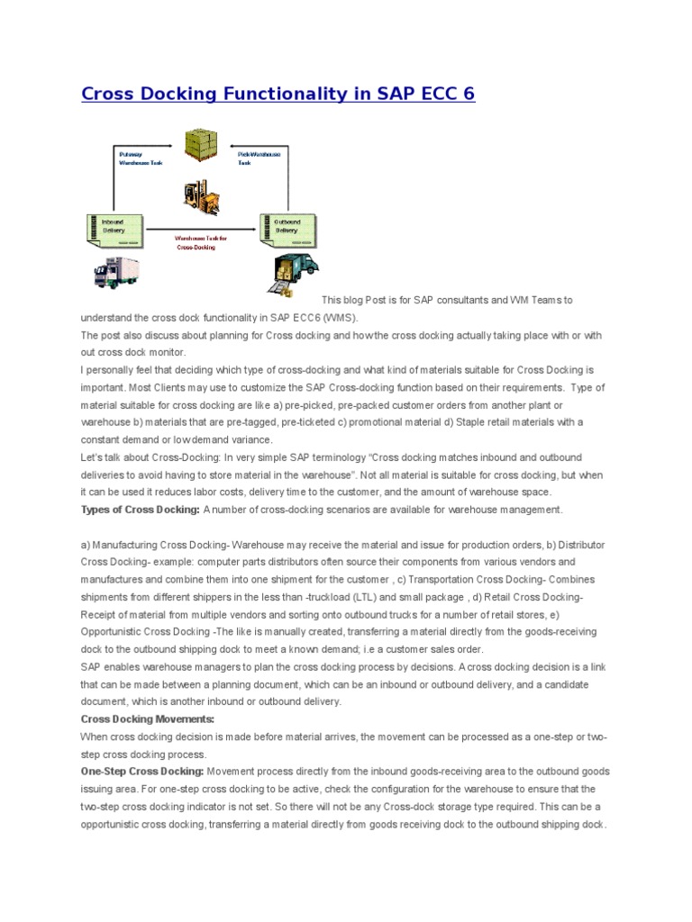 Cross Docking Functionality in SAP ECC 6 | PDF | Warehouse | Industries