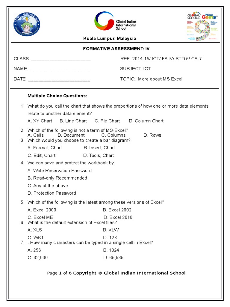 CA7 - More About Ms Excel | PDF | Microsoft Excel | Application Software