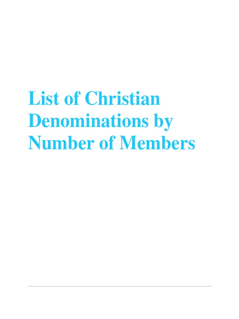 List of Christian Denominations by Number of Members4 PDF | PDF ...
