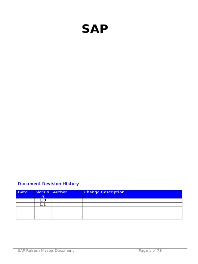 Sap Refresh | PDF | Oracle Database | Data Management