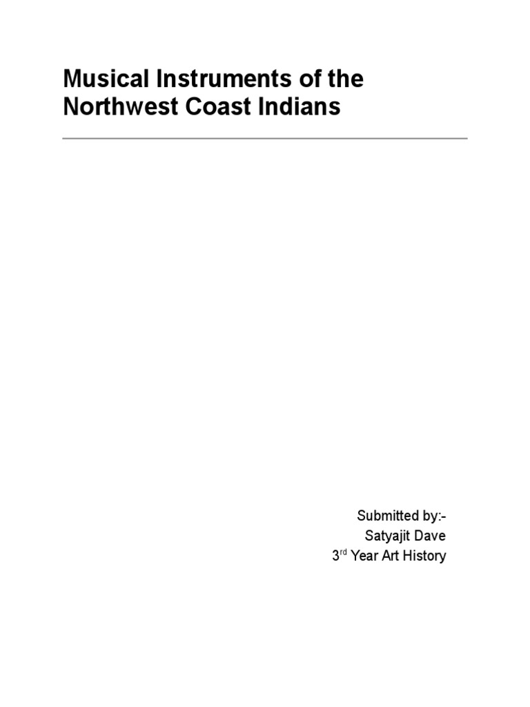 Whistles in Northwest Coast Music | PDF | Indigenous Peoples Of The ...